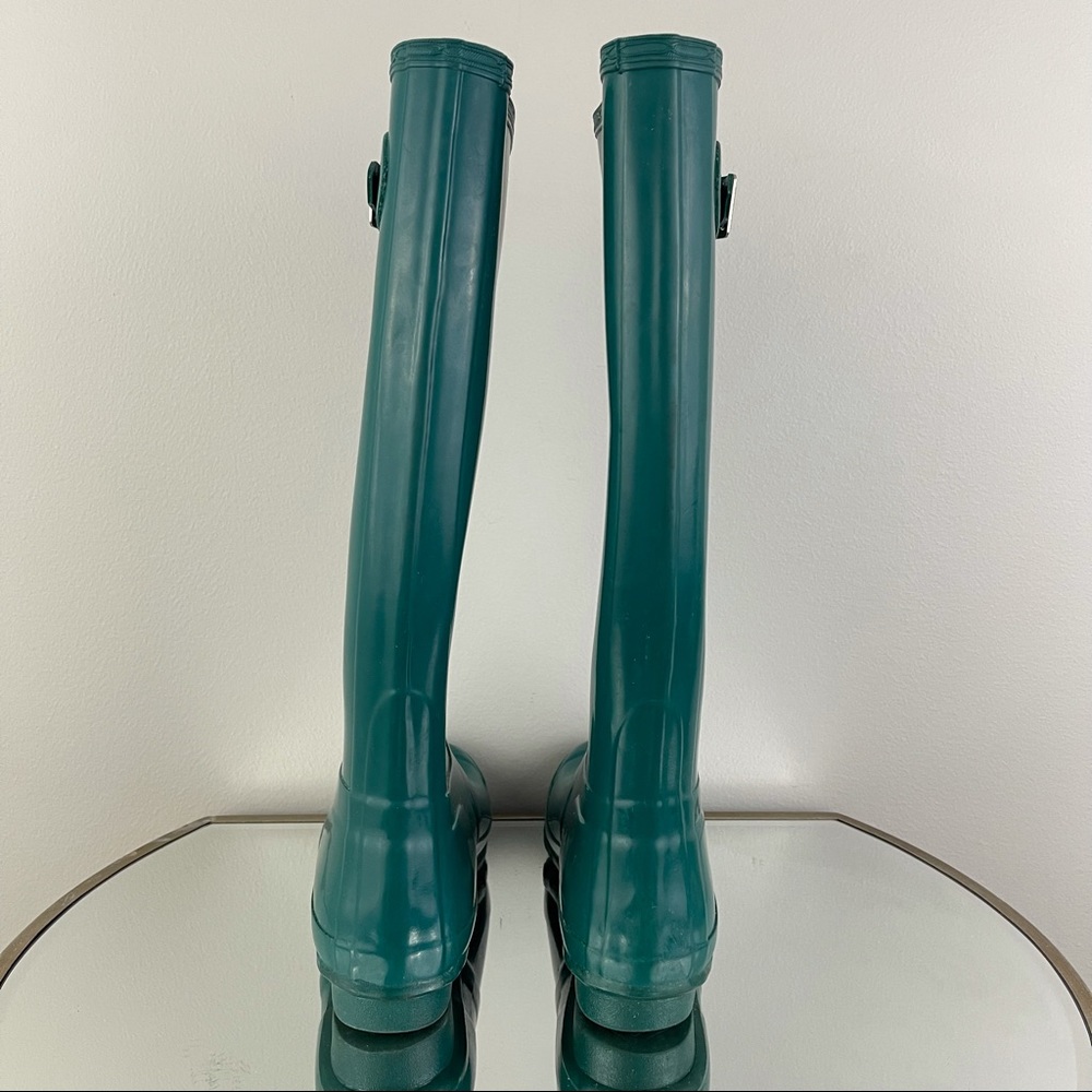 Hunter Original Tall Teal Green Gloss Adjustable Knee… - Gem